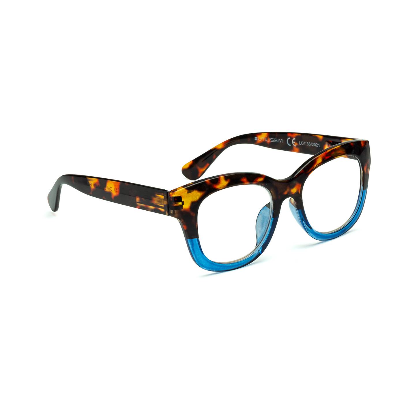 UTR0053 Tortoiseshell and Blue, Rounded reading glasses | Utilissimi